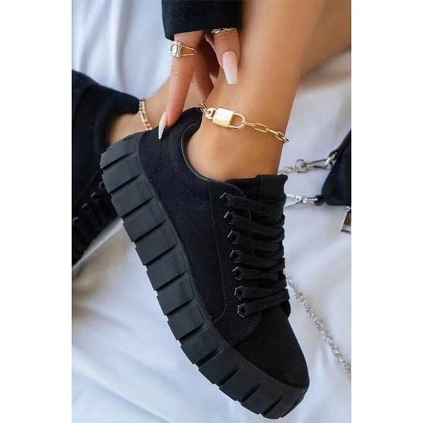 Women’s Leather Platform Trainers for Winter
