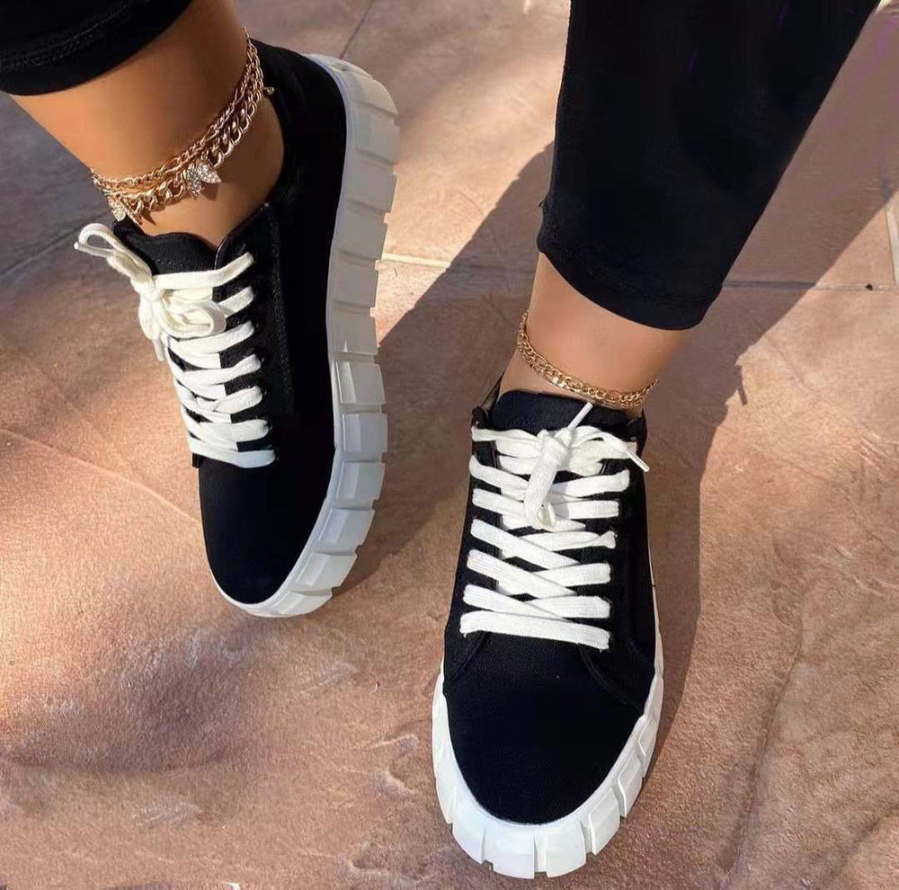 Women’s Leather Platform Trainers for Winter